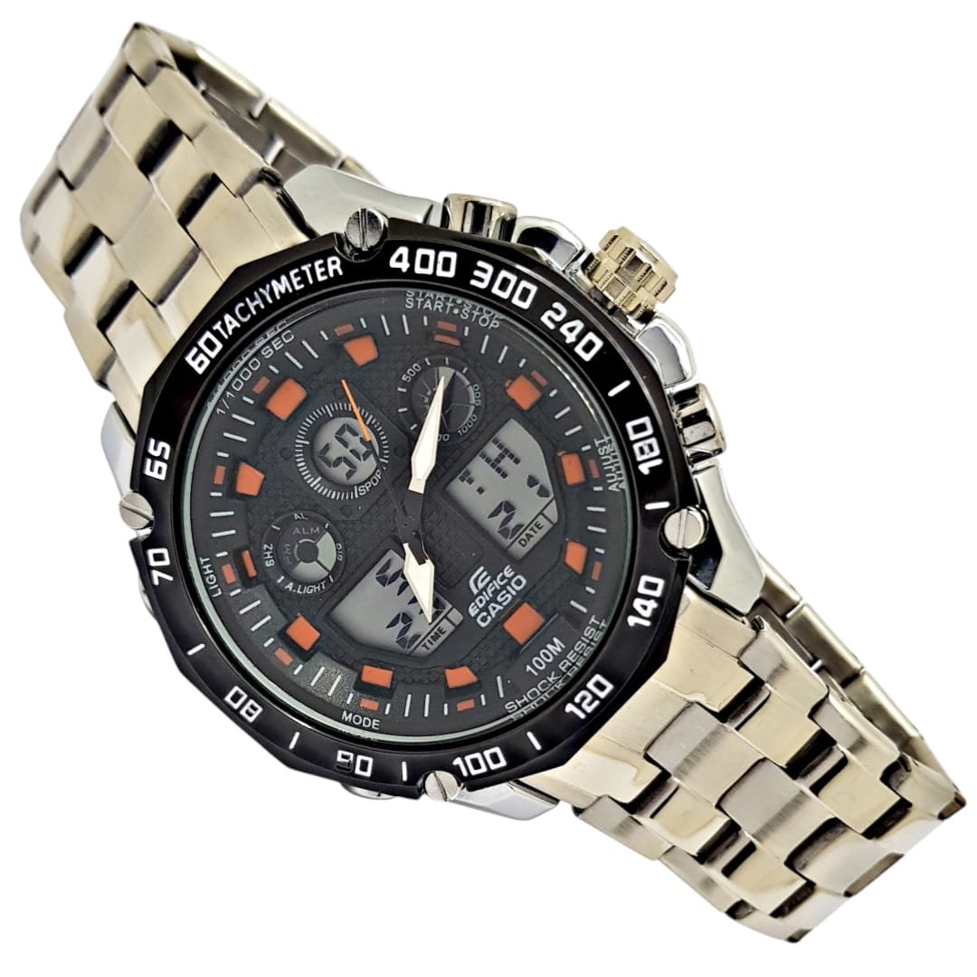 CASIO EDIFICE CONFORT ORANGE Hombre . Color Plateado . - Tik Tak